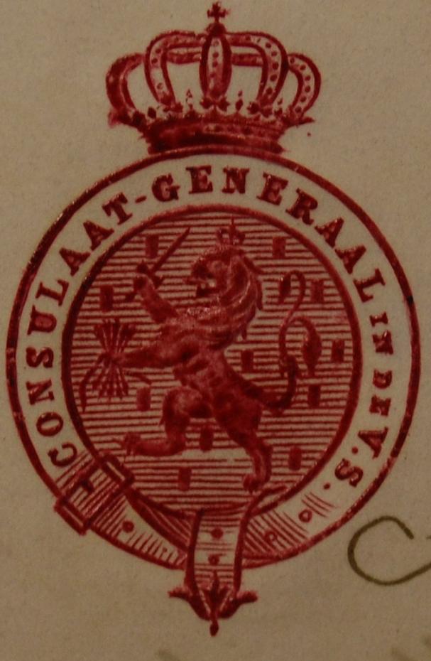 Dutch American consulate stamps and letterhead from the 19th century ...